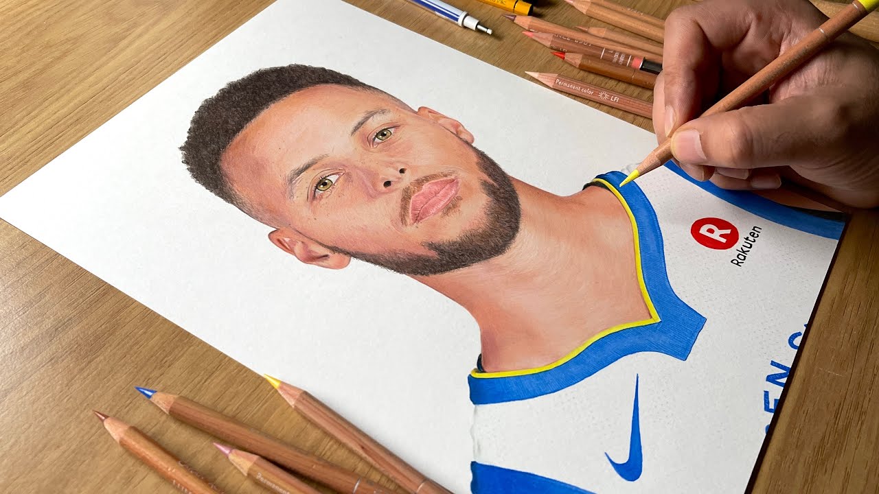 Stephen Curry Drawing – How To Draw The NBA Superstar (Full Time-Lapse) 🎨⚡