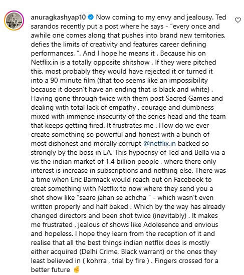 Anurag Kashyap 'frustrated' by 'morally corrupt' Netflix India, praises ...