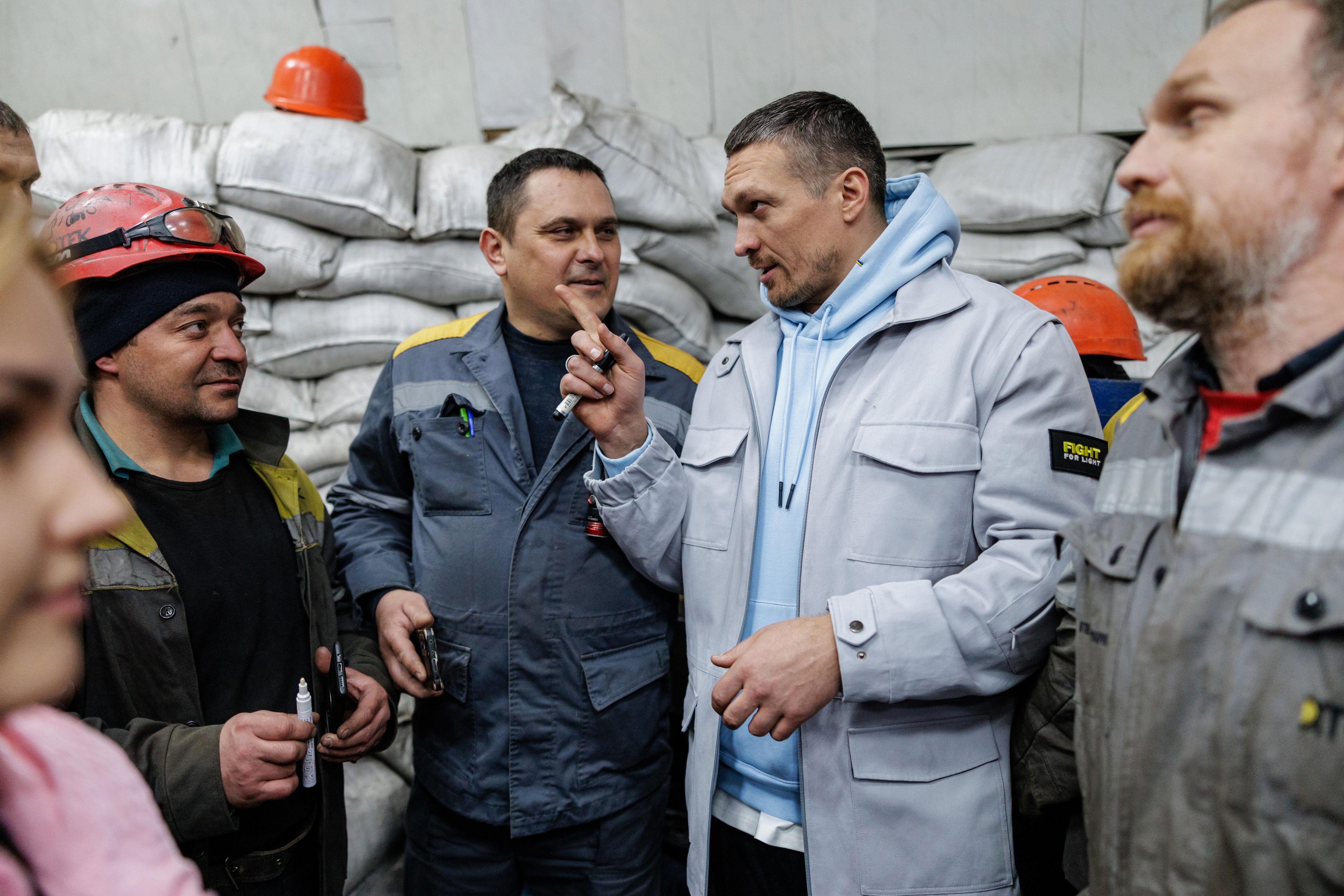 Heavyweight boxing champion Oleksandr Usyk visits destroyed energy ...