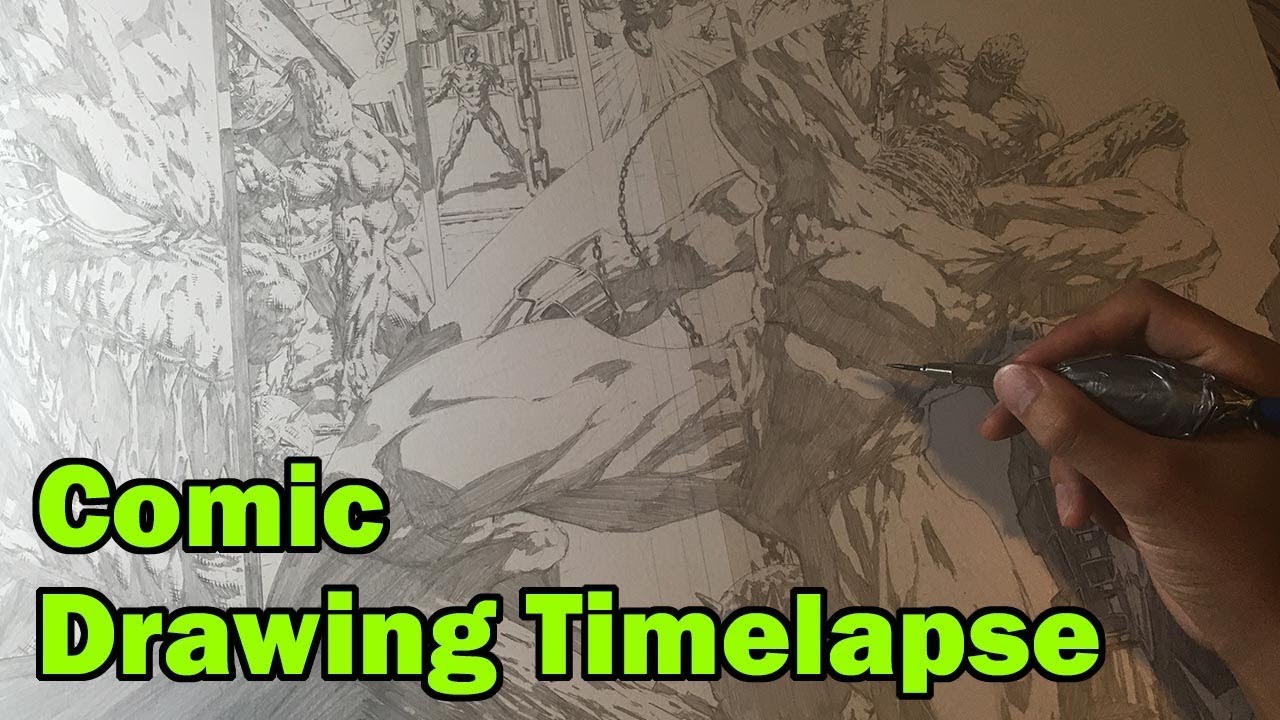 Drawing Time Lapse - Chains and Backgrounds (Comic Style Art)