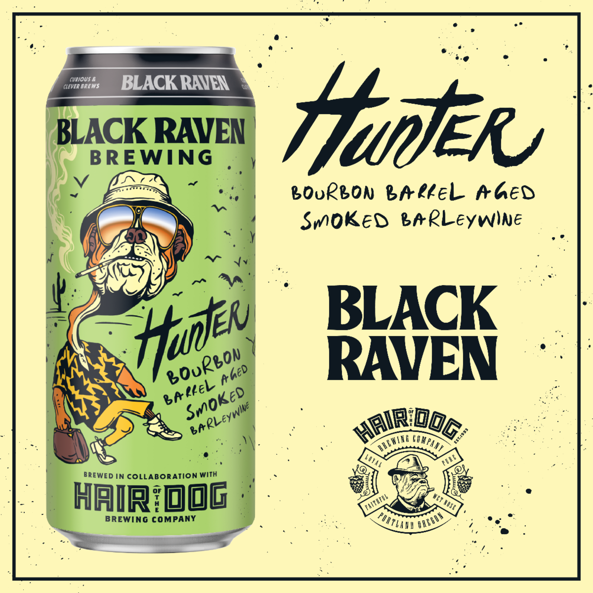 Black Raven Releasing Hunter Bourbon / Rye Barrel Aged Smoked Barleywine