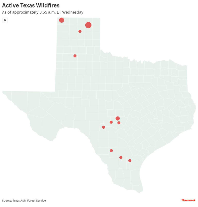 Texas Wildfire Map Shows Where Blazes Burning as Warnings Issued