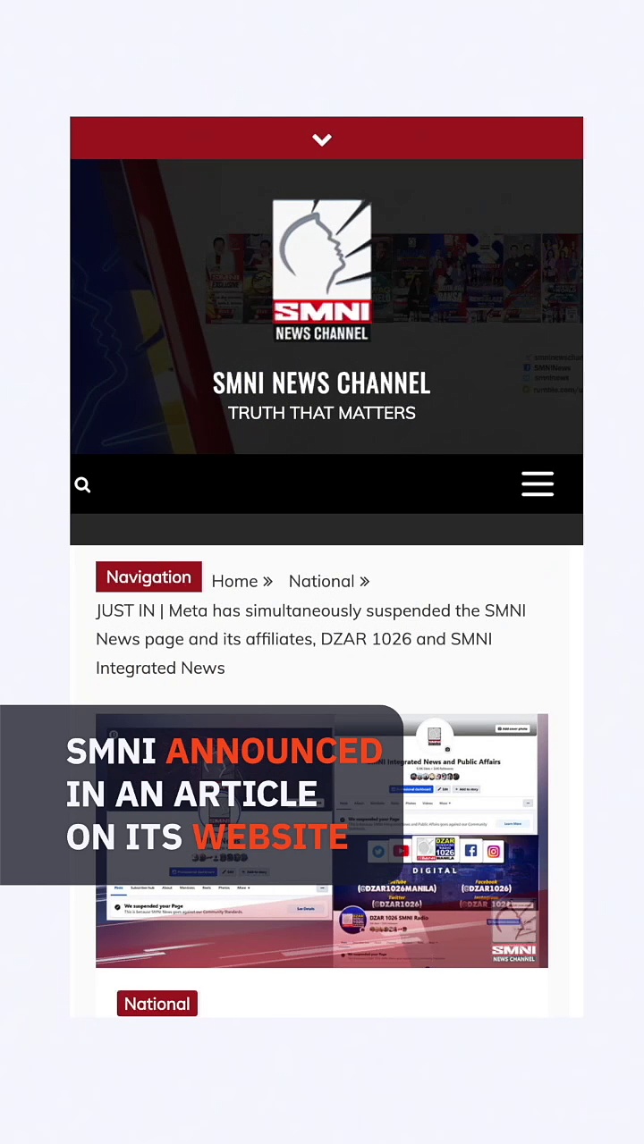 Meta suspends SMNI News, related Facebook pages for spreading ‘hatred ...