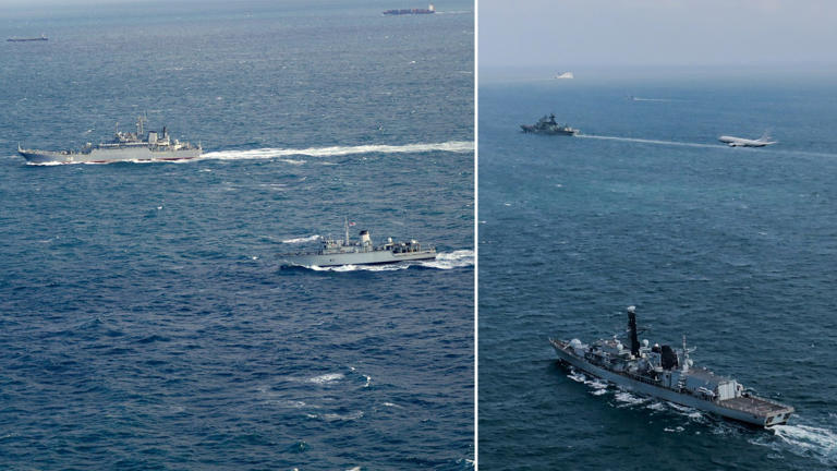 RAF and Navy warships deployed after four Russian ships enter UK waters