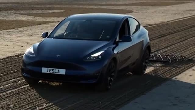 Elon Musk ‘salute’ carved into sand in world’s largest Tesla protest