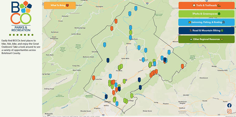 Discover outdoor adventures in Botetourt County with new interactive map