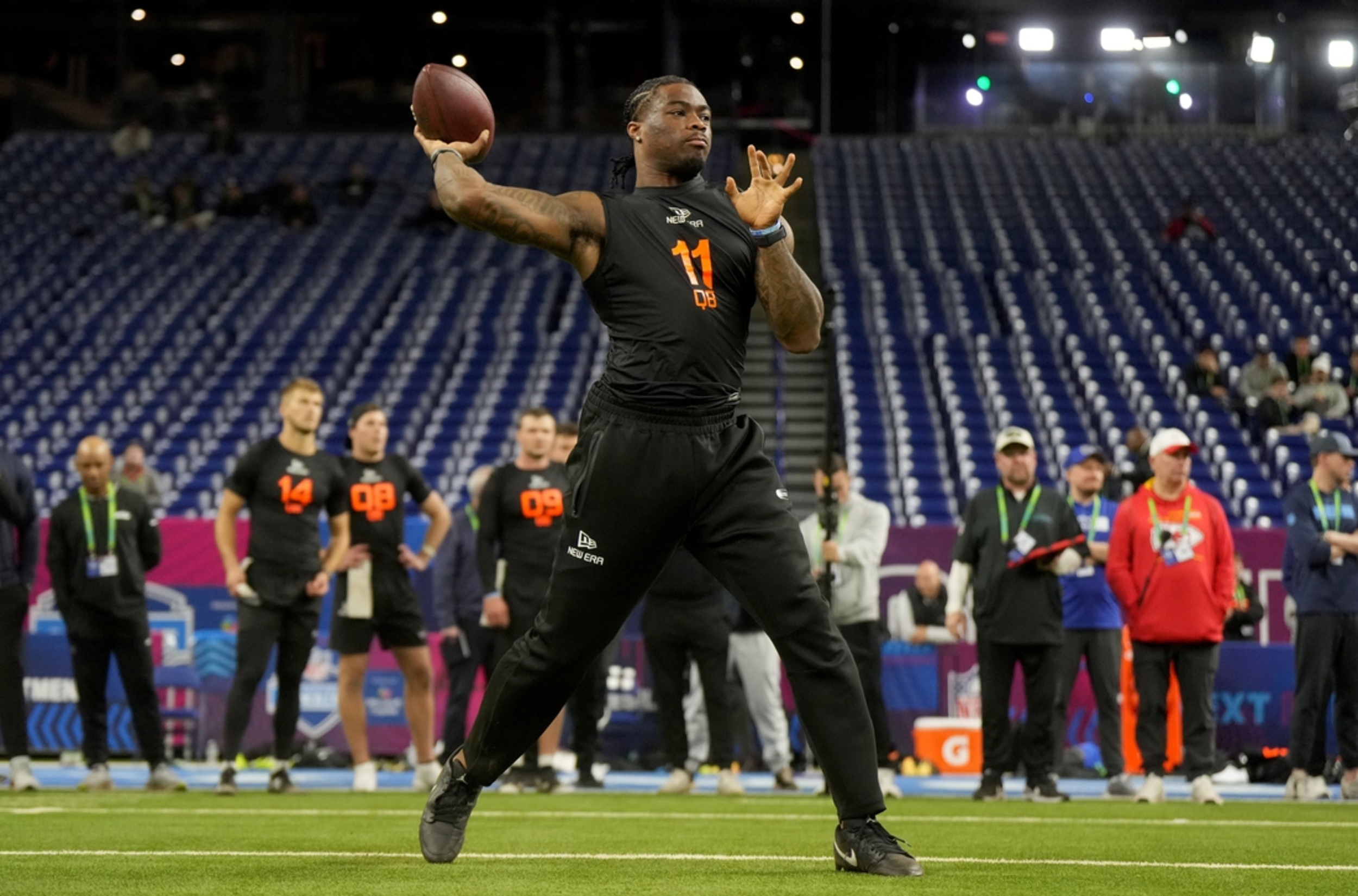 Alabama QB Jalen Milroe blazes 40 at pro day with Steelers front and center