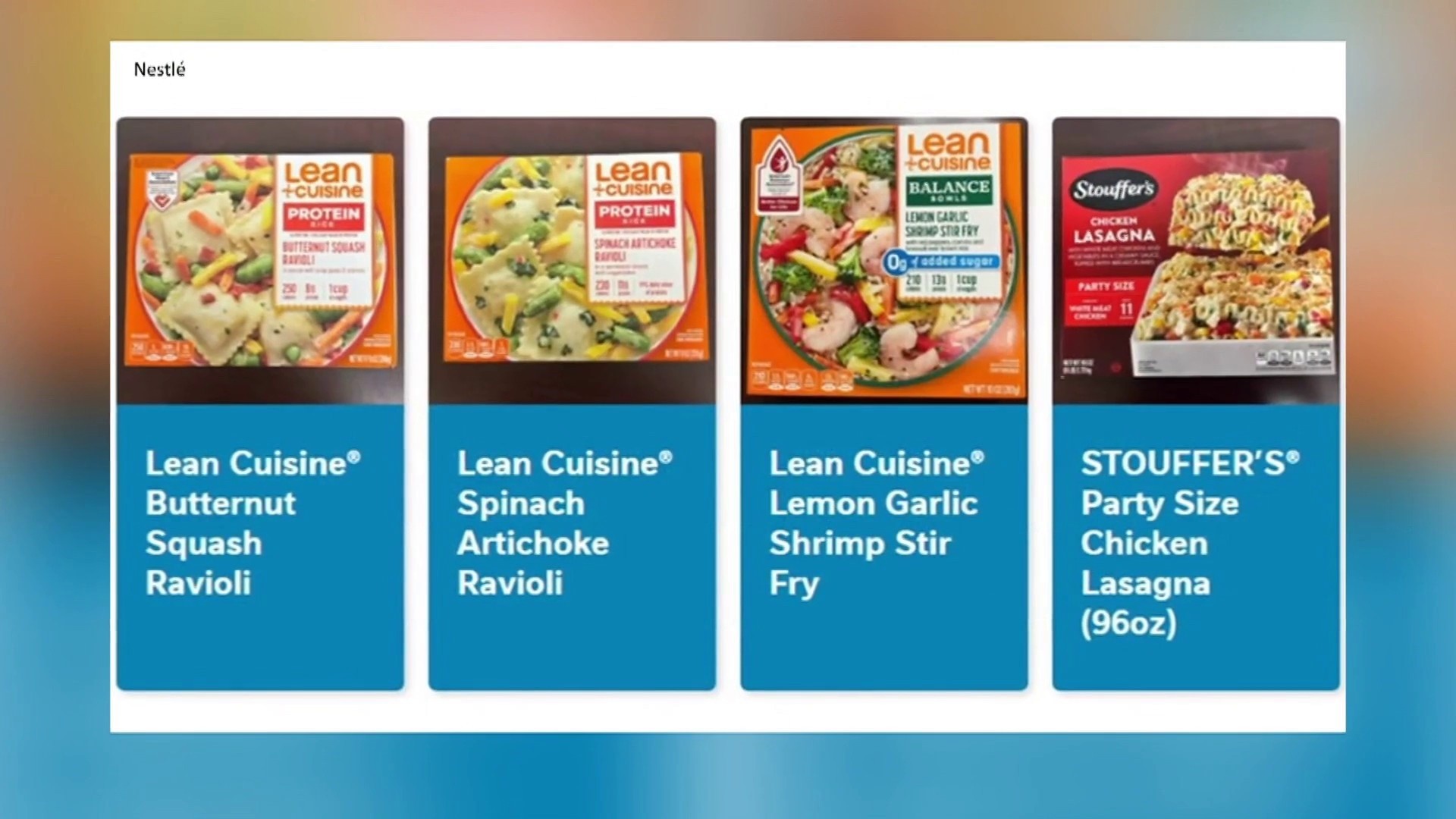 Nestlé recalls some frozen meals for potential of foreign material