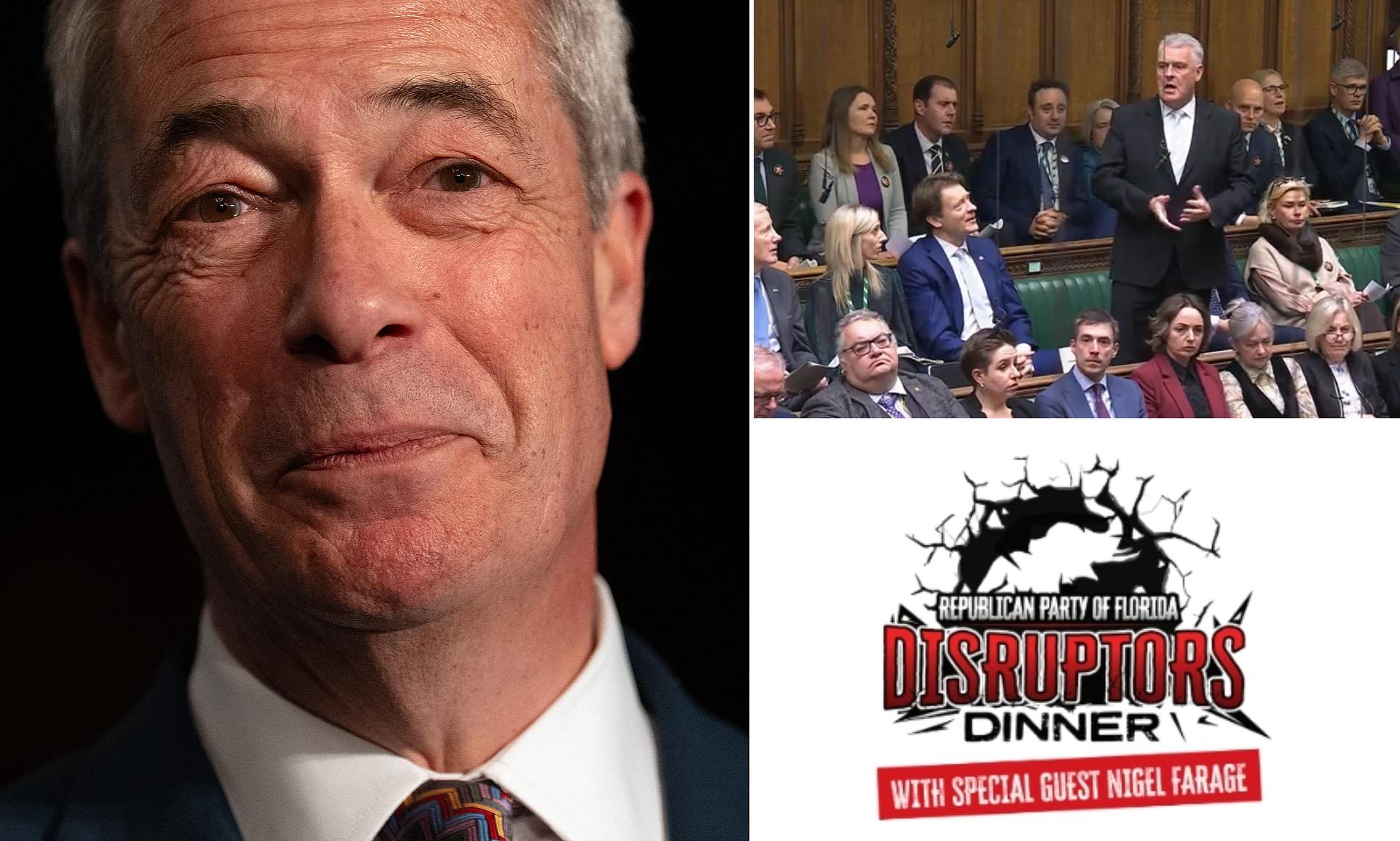 No-show Nigel: Farage misses PMQs to front Trump fundraiser in Florida