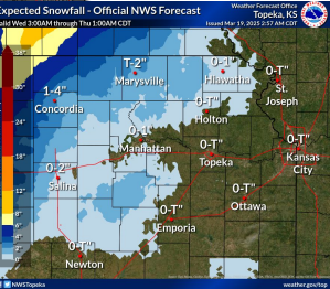 In 13 hours, Topeka went from 69-degree temperatures to snow on the ground