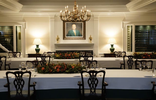 Masters Champions Dinner menus over the last 30 years