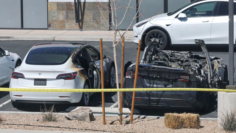 Police arrest man suspected of setting fire to Tesla vehicles at Las ...