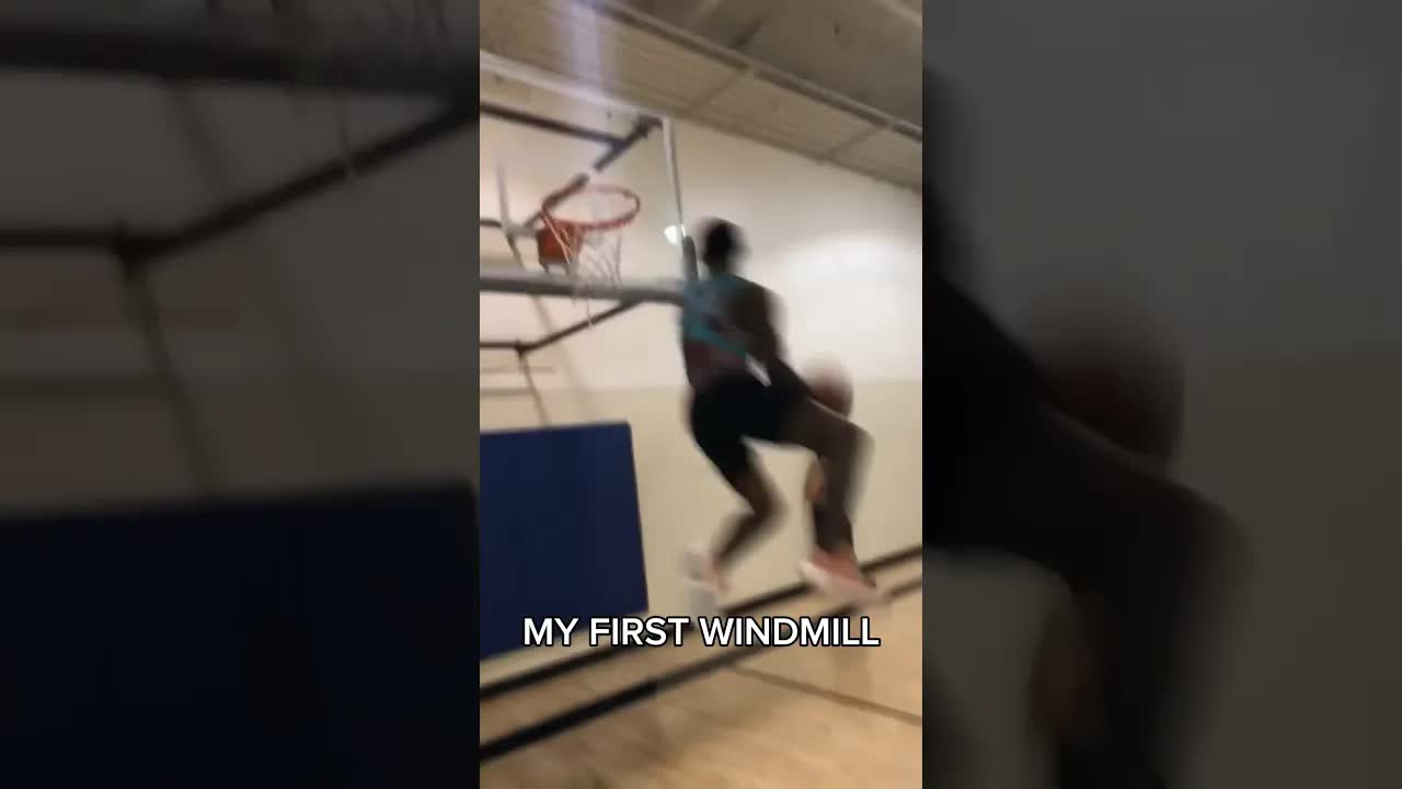 First Windmill Dunk! Basketball Training