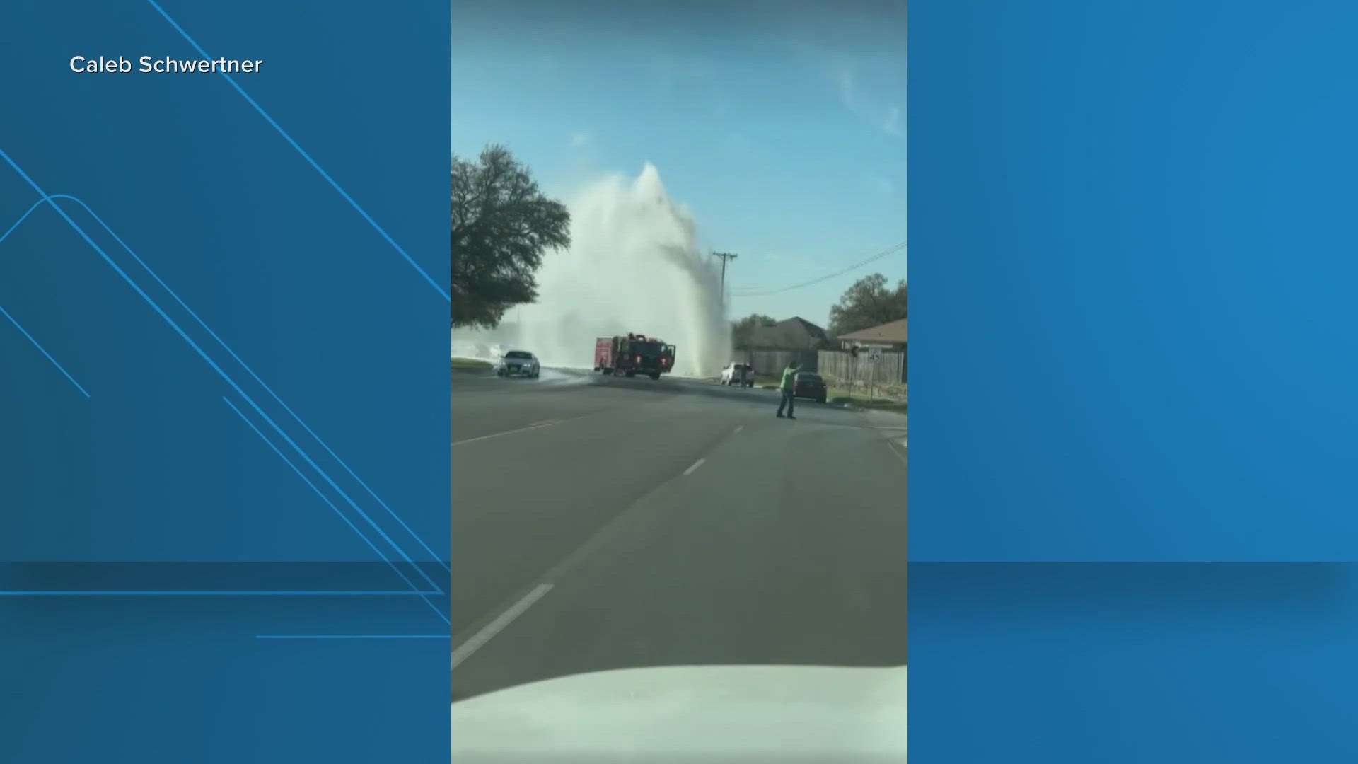Killeen fire hydrant shoots water into the air after being hit
