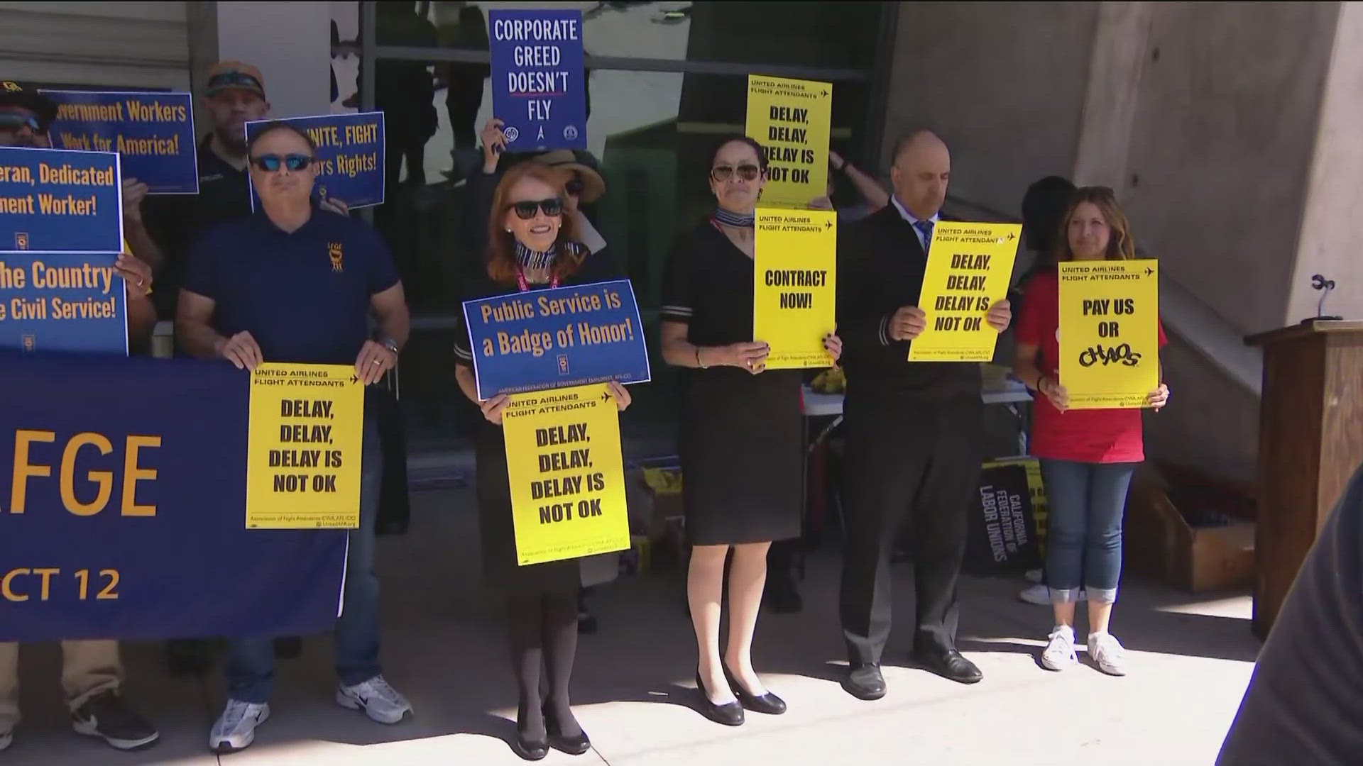 TSA workers rally at San Diego Airport after federal government ...