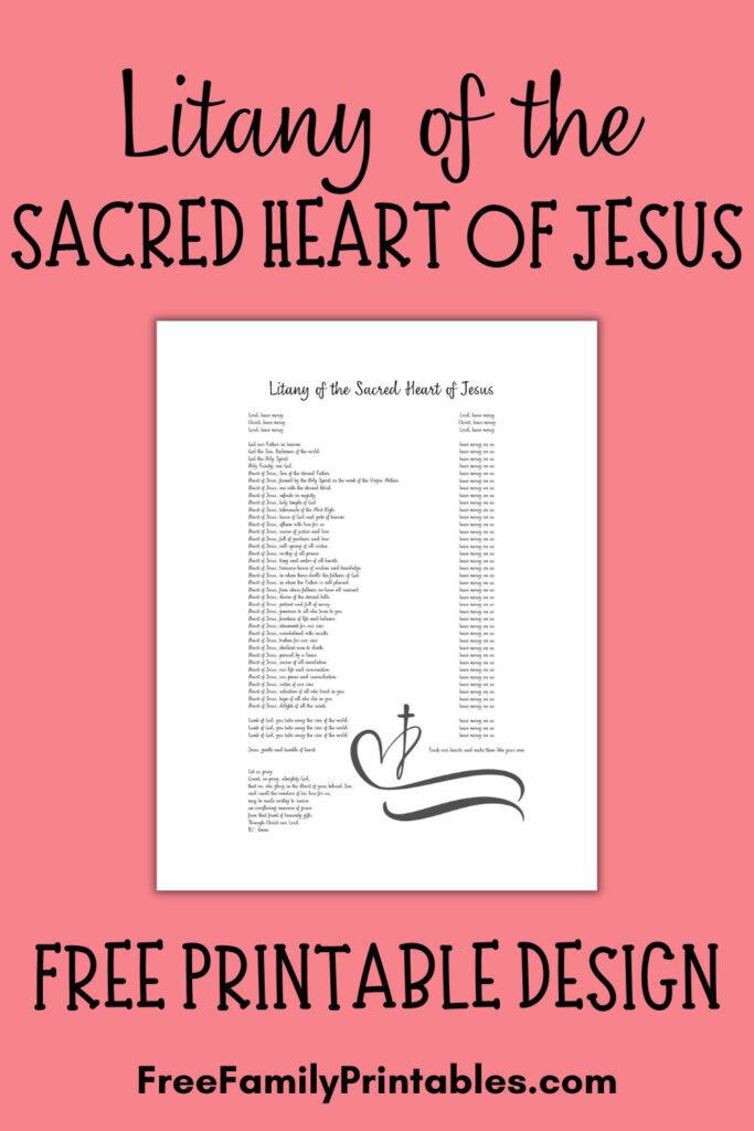 Free Litany of the Sacred Heart of Jesus Printable