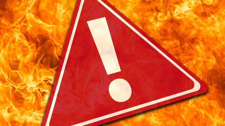 Road blocked off due to active fire