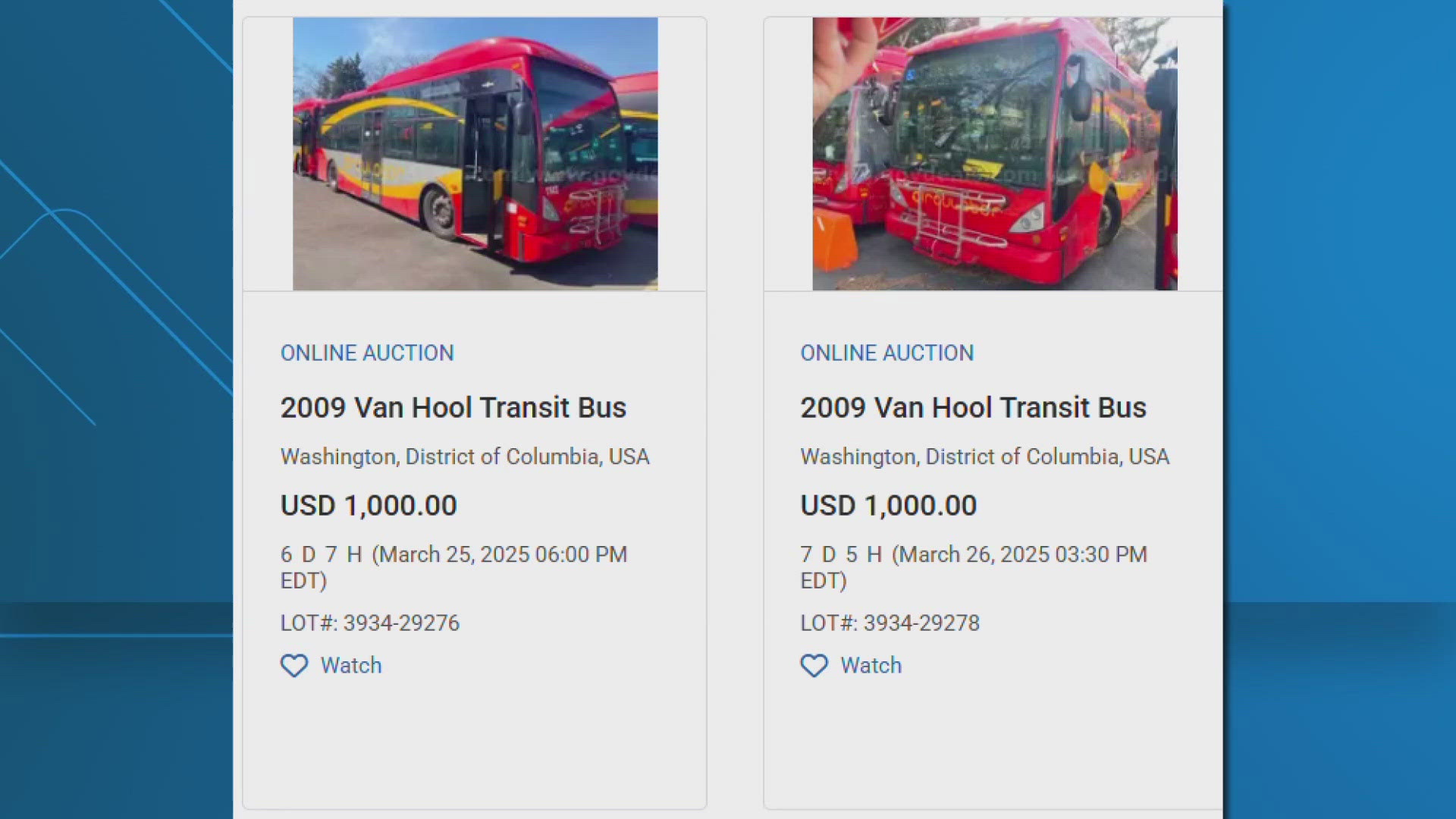 DC Circulator buses up for auction starting at $1,000