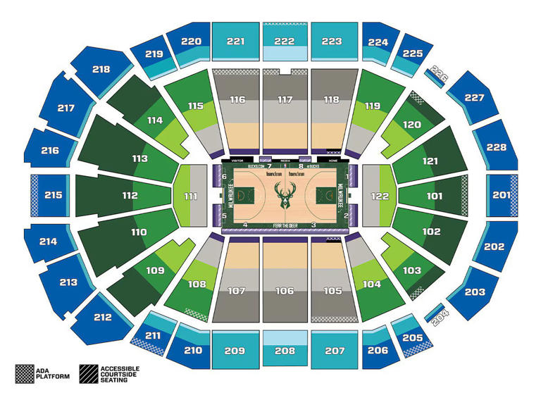 Here's the Fiserv Forum seating map for NCAA tournament games in Milwaukee