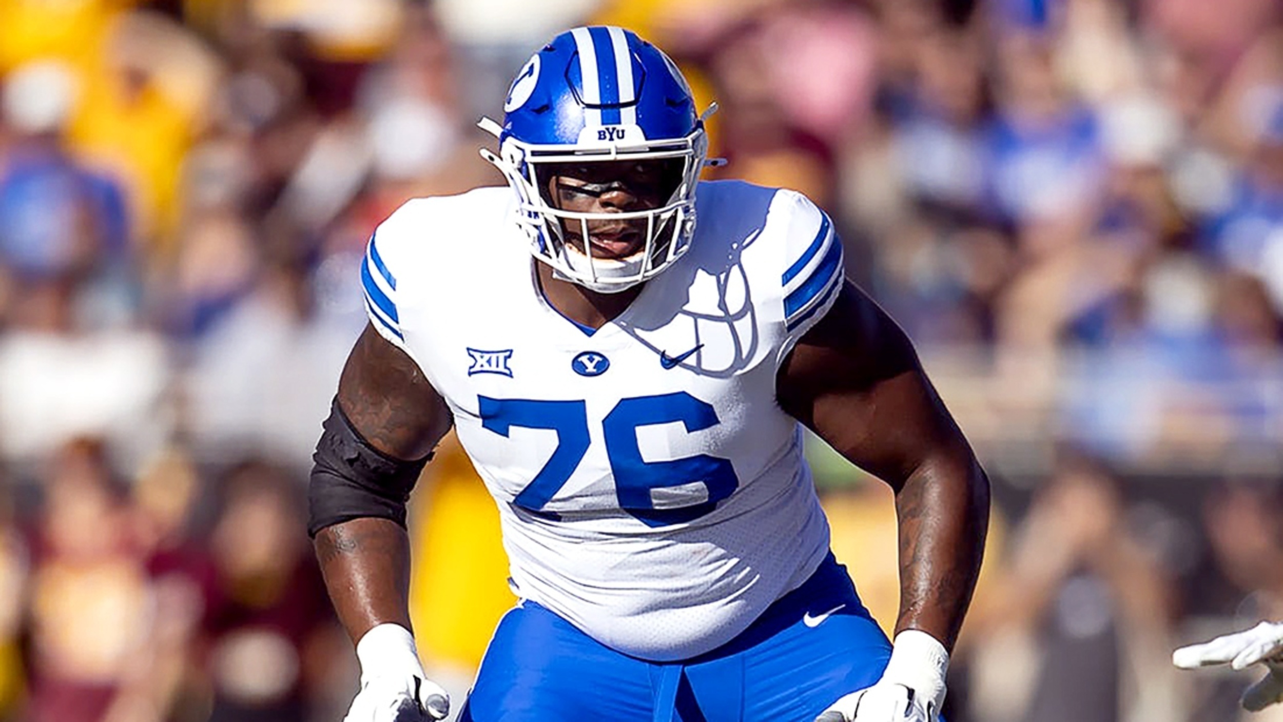 49ers conduct pre-draft interview with massive BYU OT Caleb Etienne