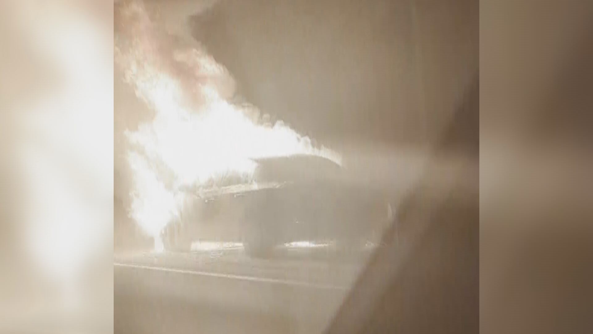 WATCH: Car catches fire on Interstate 89