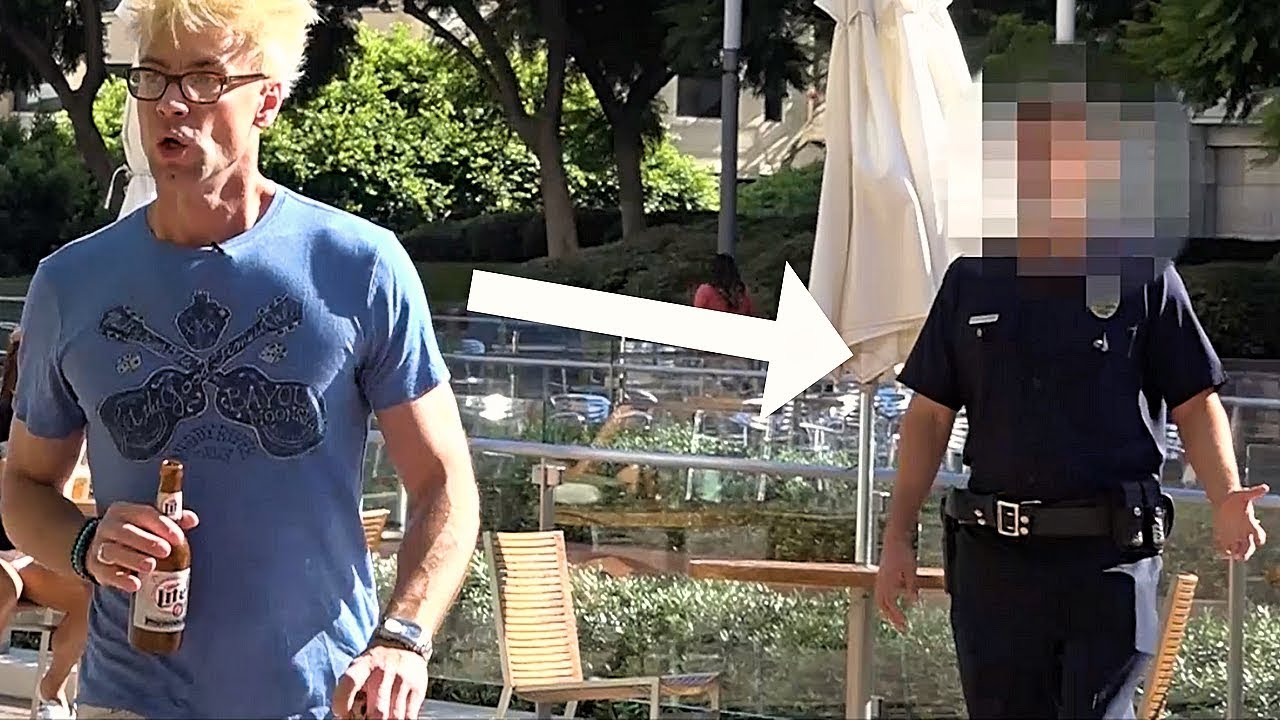 Escaping from cops using magic - drinking in public!