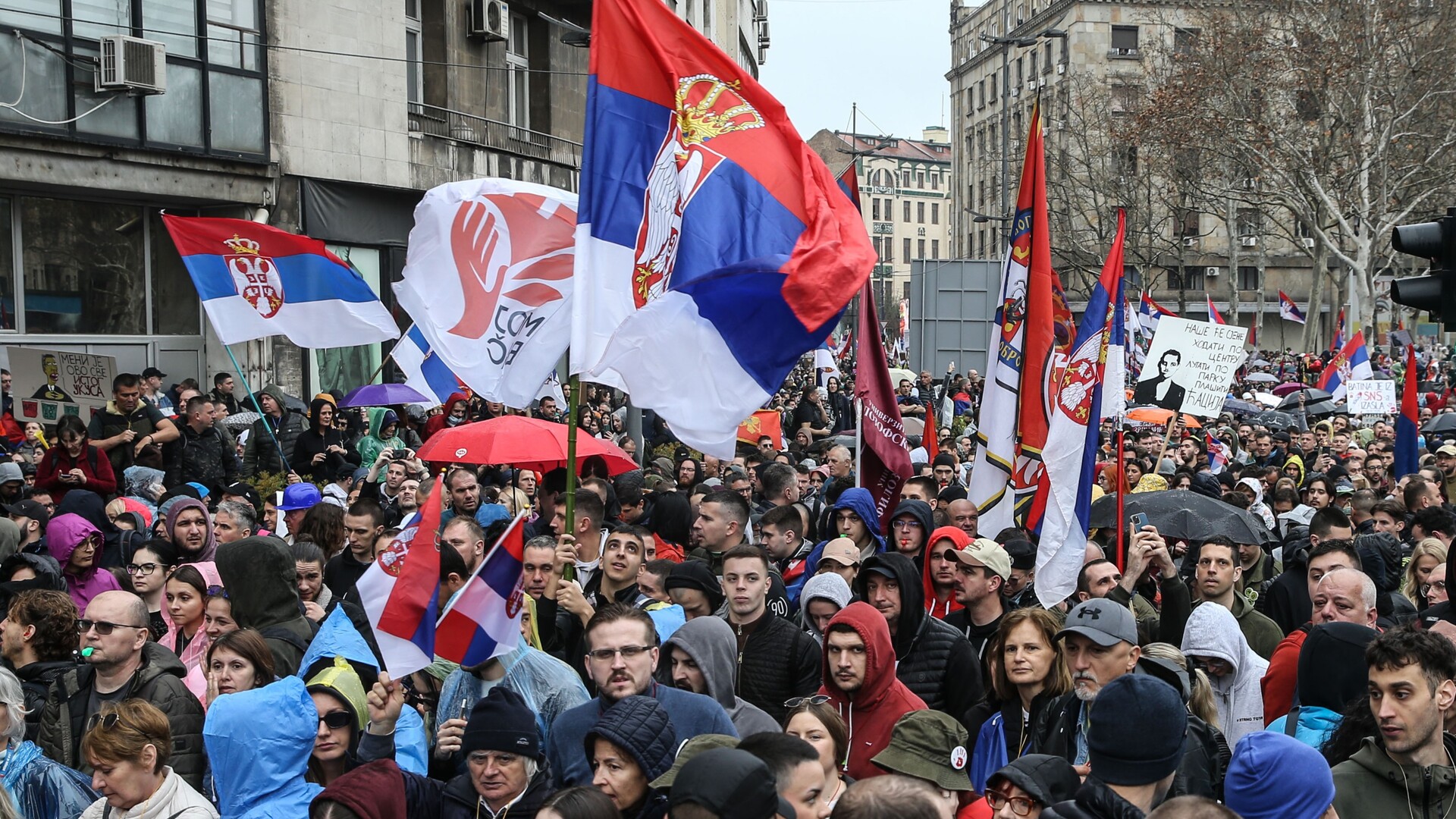 Serbian police appear to use ‘long-range acoustic device’ on protesters