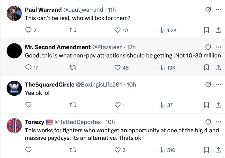 Fans Bash TKO's Boxing Pay Structure - 'This Can't Be Real'