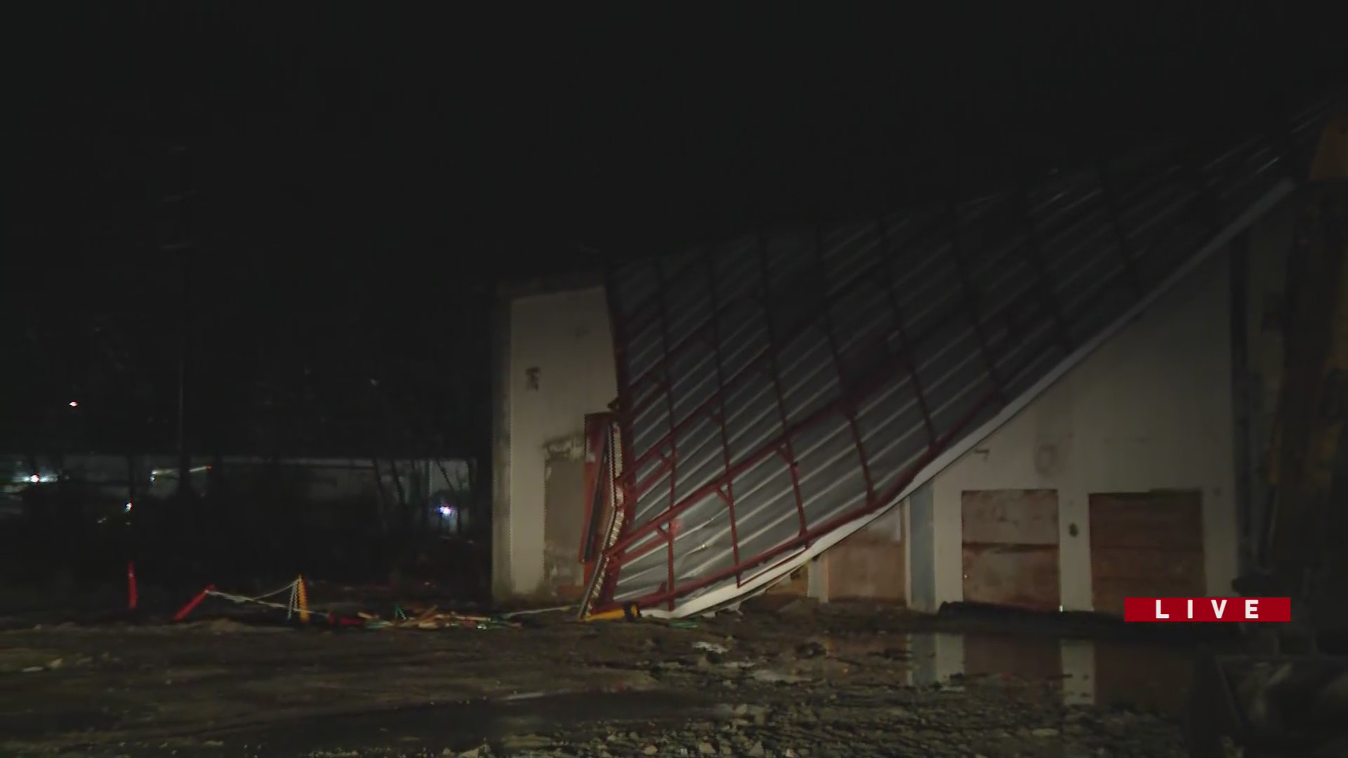 Violent winds rip the roof off a home in Steger during Wednesday's storms