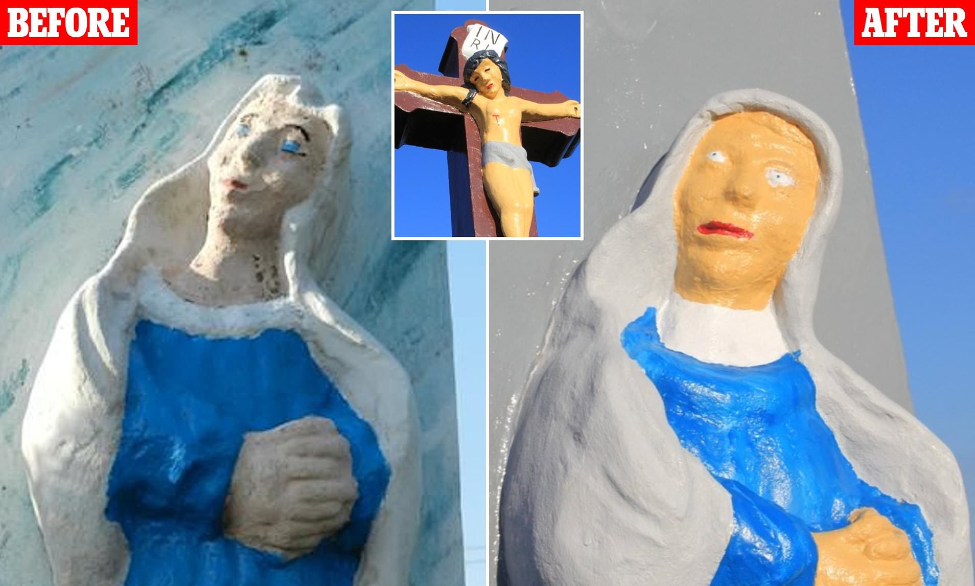 Renovation of Jesus and Mary shrine likened to 'Simpsons' character