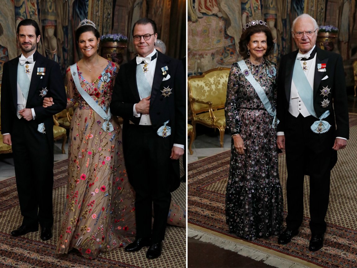 Königshaus Schweden: Floraler Partnerlook beim Staatsdinner