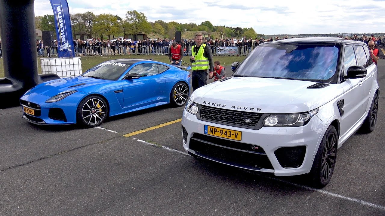 Jaguar F-Type SVR vs Range Rover Sport SVR – Epic Drag Race!