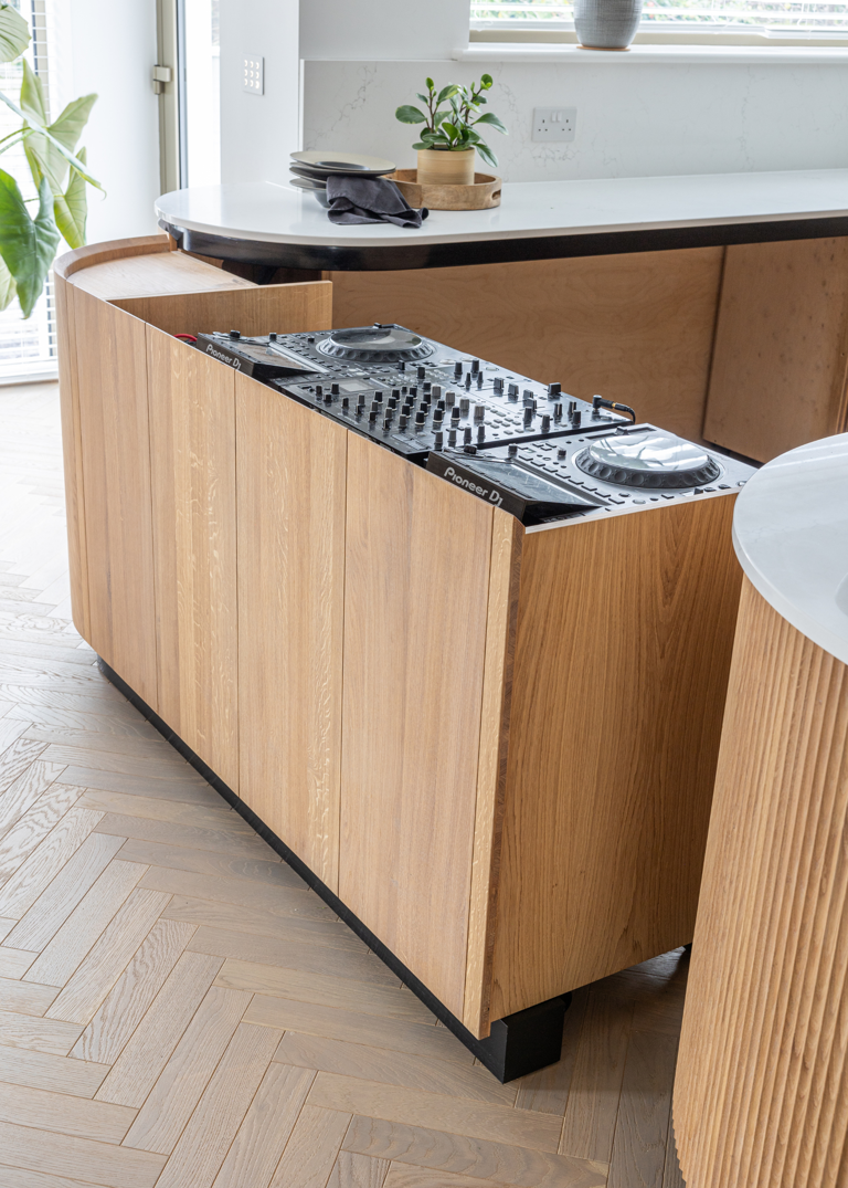 A DJ Booth in Your Cabinets? How a Hidden Turntable Turned This Home ...