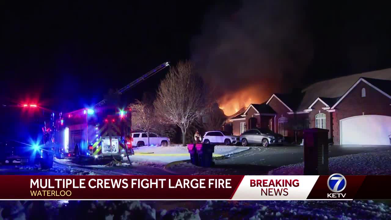 Fire crews battle Waterloo house fire