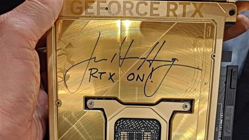 Golden Asus ROG RTX 5090 Astral with Jensen Huang's autograph shown off ...