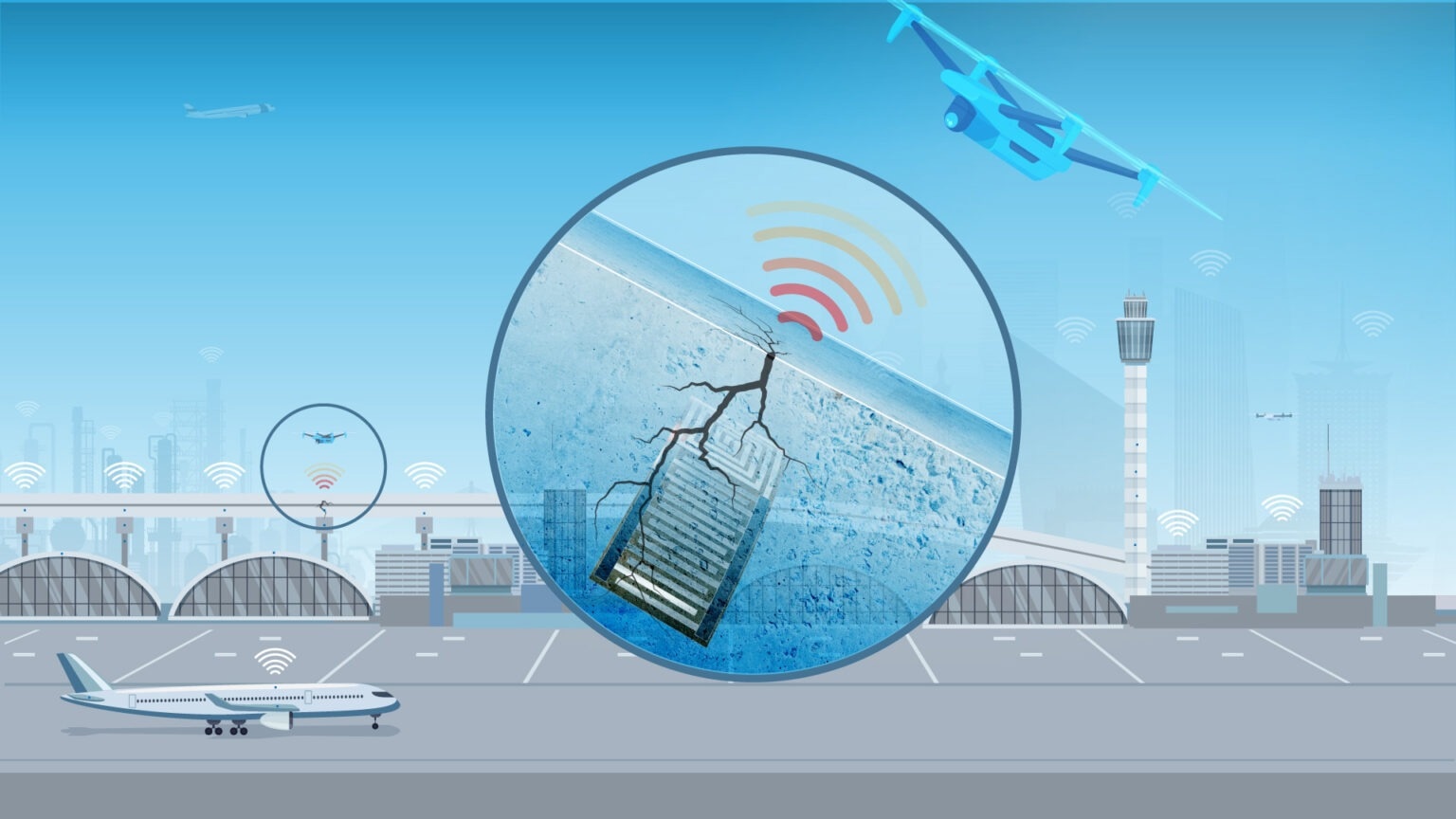 Highly Sensitive, Chipless Wireless Strain Sensor for Embedded Monitoring