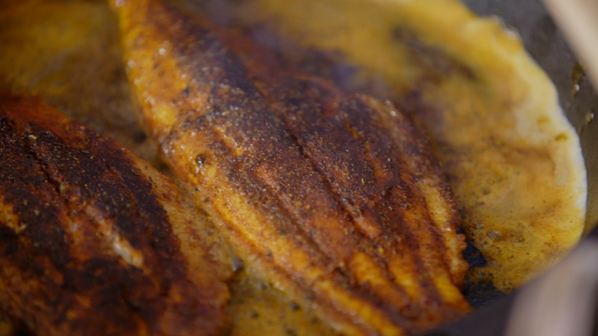 Blackened catfish with bold spices and crispy crust