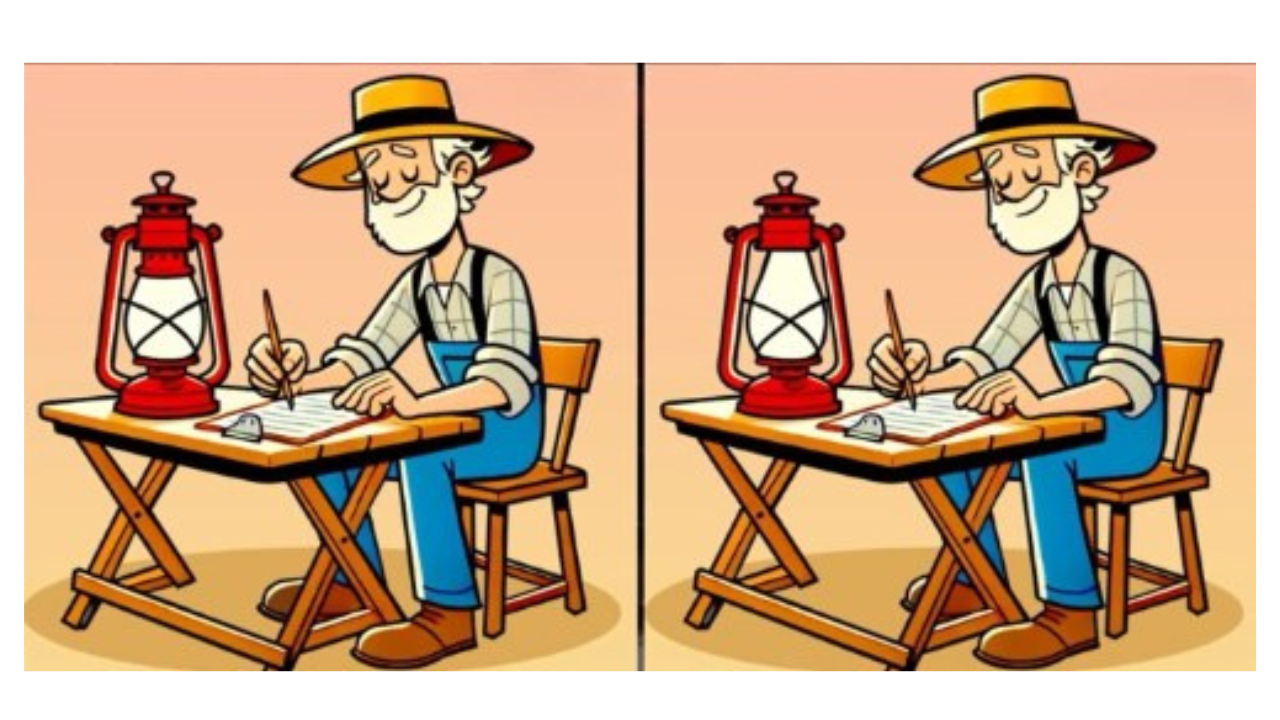 Spot the difference: Can you find 3 differences in this old man's picture?