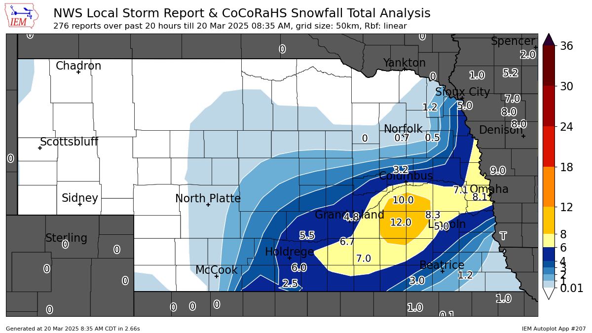Spring blizzard dumps snow across Nebraska - see reports here