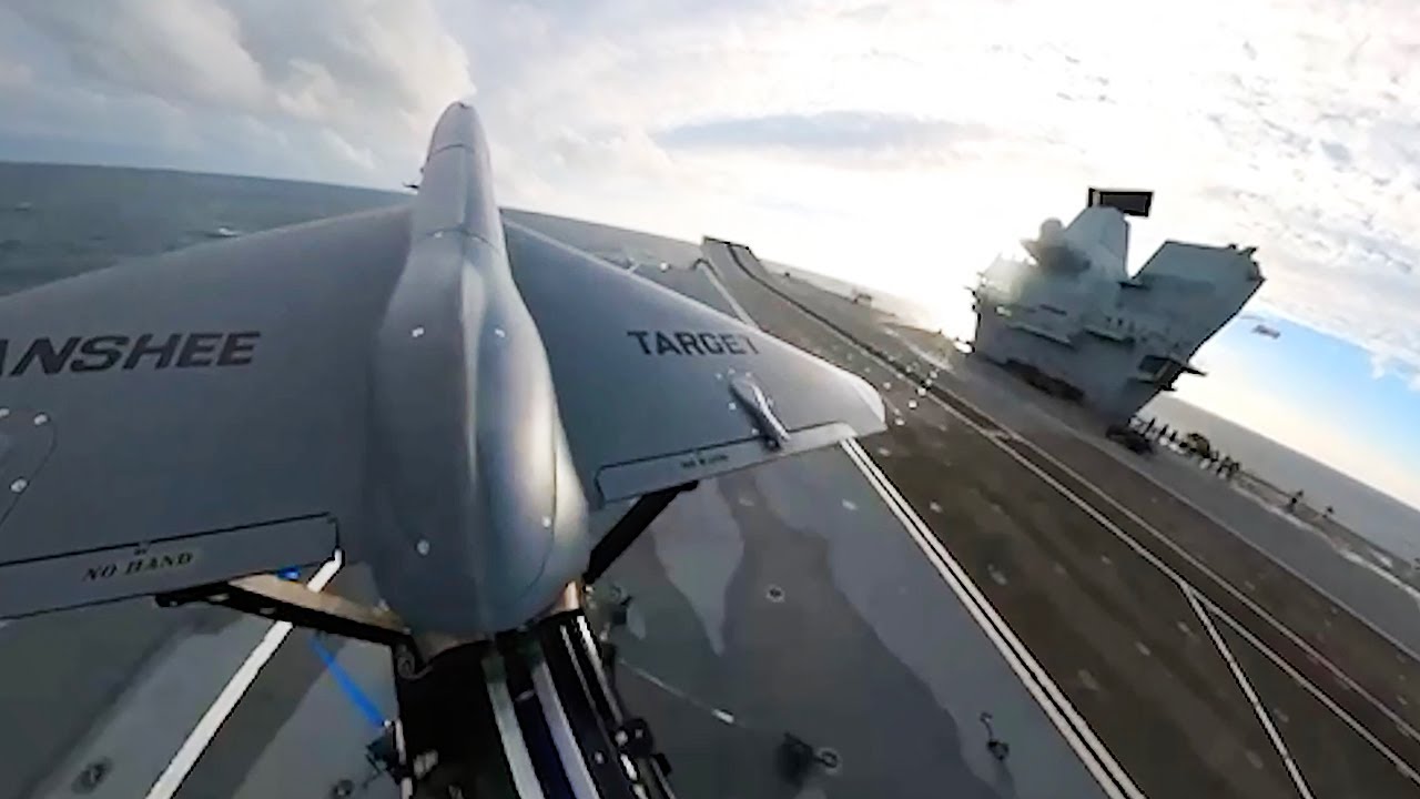 Naval Drone Training Banshee Launch on HMS Prince of Wales