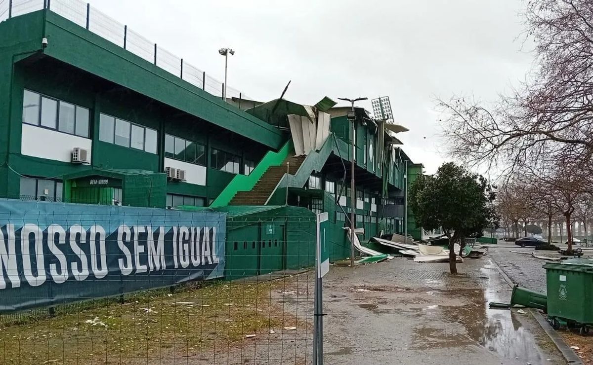 Tempestade Martinho: Estádio do Rio Ave, danificado pelo temporal, pode ...