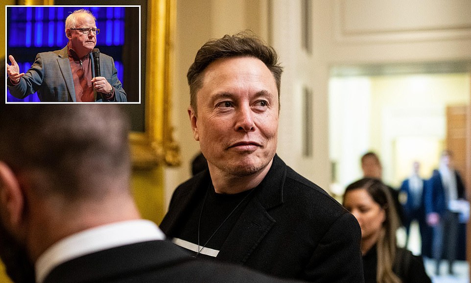 Elon Musk slams Tim Walz after Tesla dig
