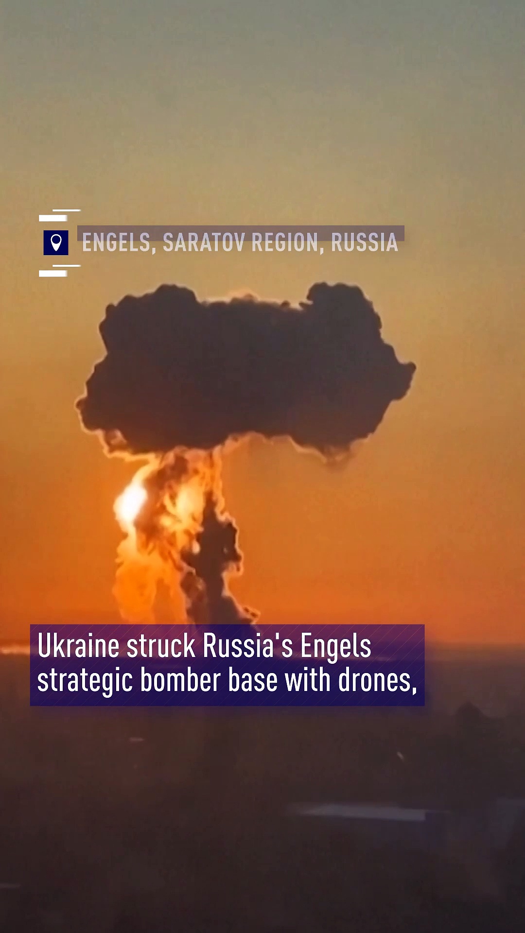 Video shows smoke from blast on Russia's Engels strategic bomber base