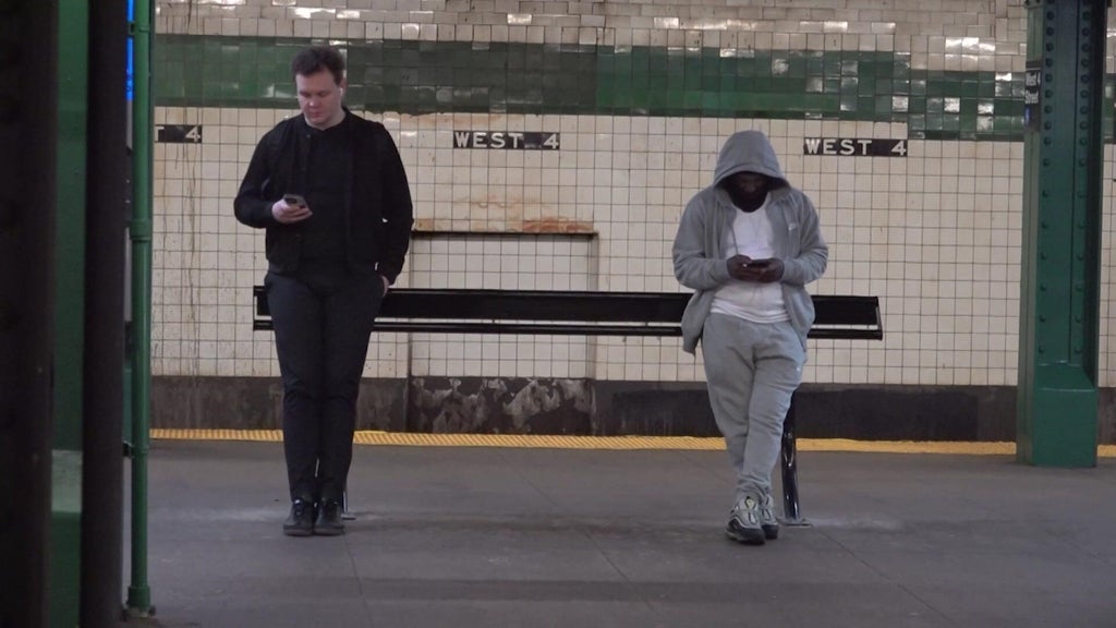 Leaning benches replace traditional benches at NYC subway station as ...