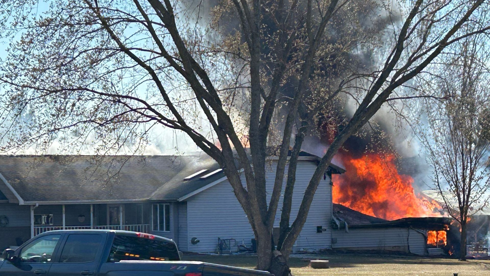 Home a total loss following fire south of Eau Claire