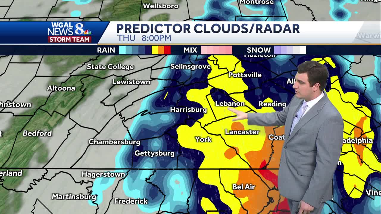 SOUTH CENTRAL PA: Slow Moving Cold Front Brings Thursday Evening Showers