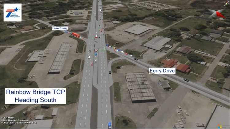 TxDOT shares video of how traffic will flow during Rainbow Bridge closure