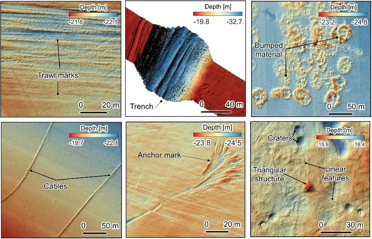 Hydroacoustic imaging shows human traces on the seabed may be visible ...