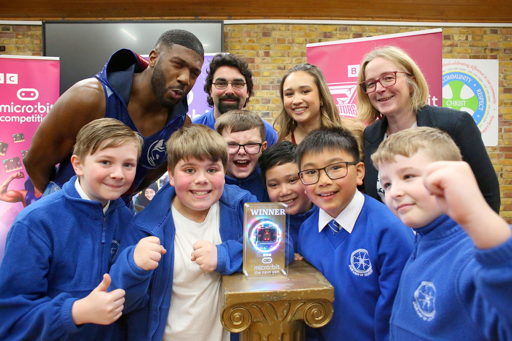 Gladiators visit Rottingdean school as part of BBC competition win