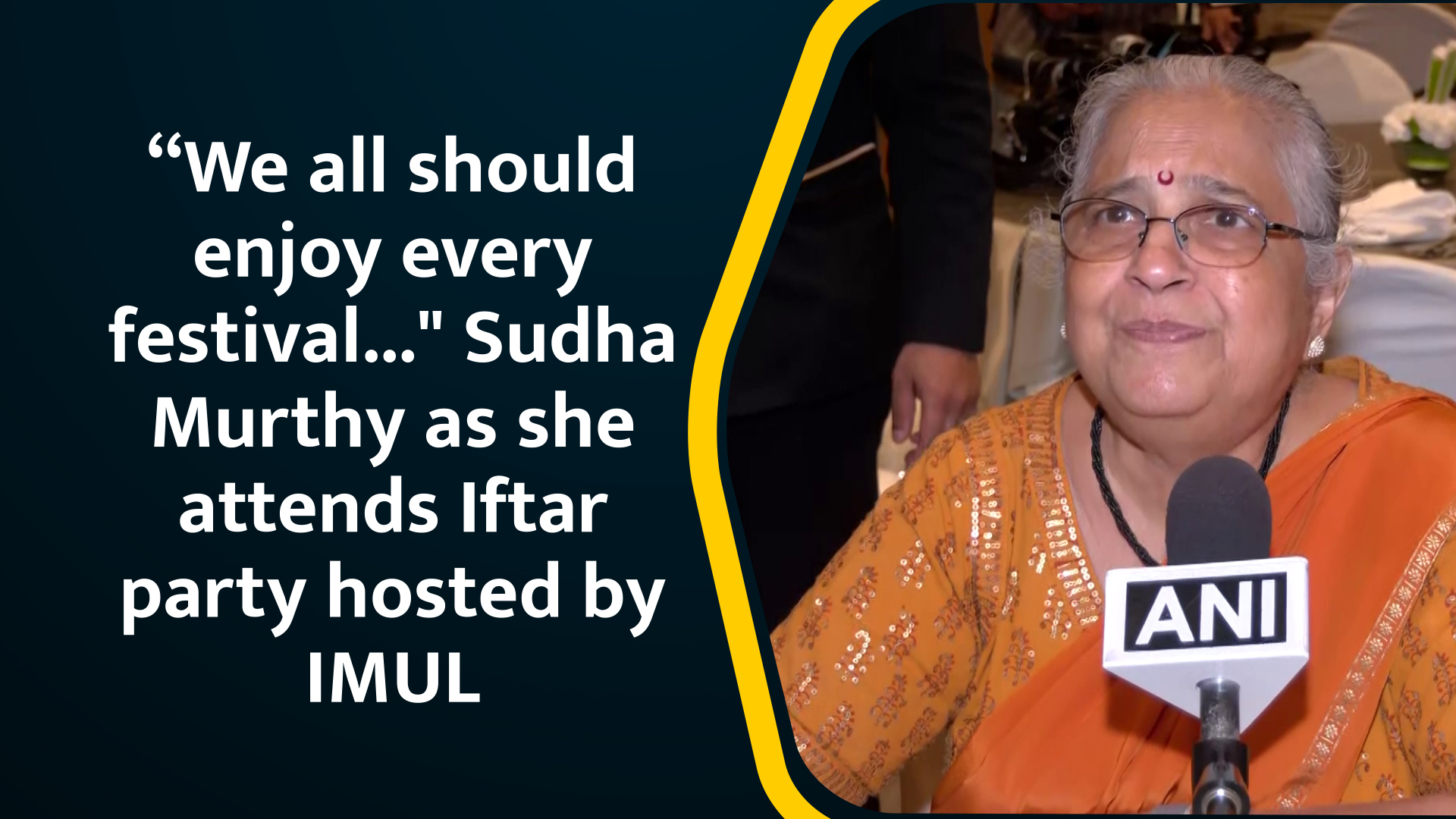 “We all should enjoy every festival..." Sudha Murthy as she attends ...